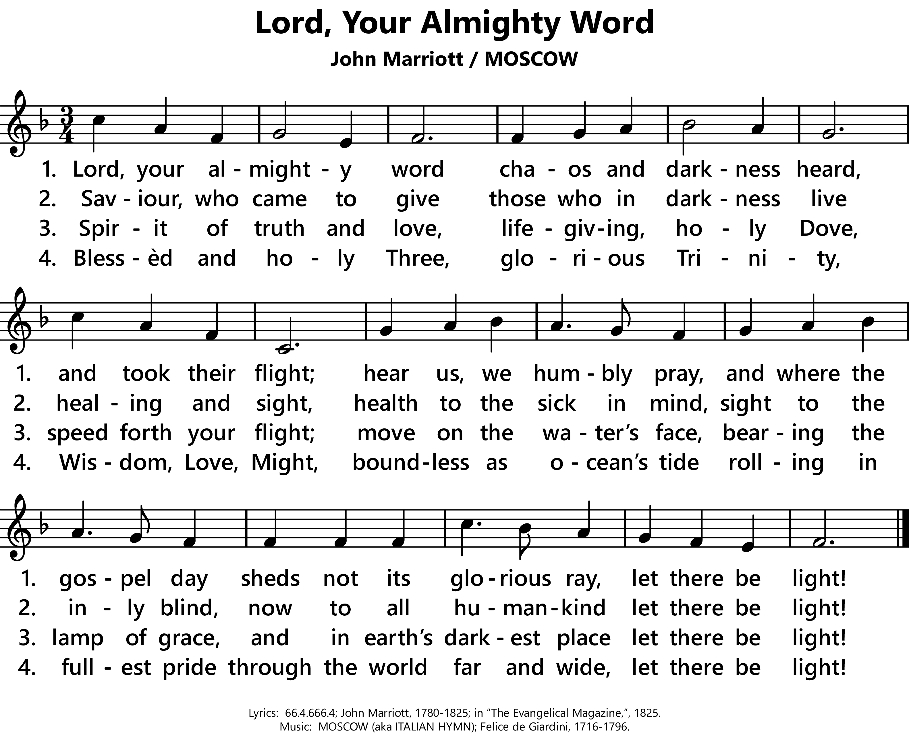 Thou, Whose Almighty Word [John Marriott]